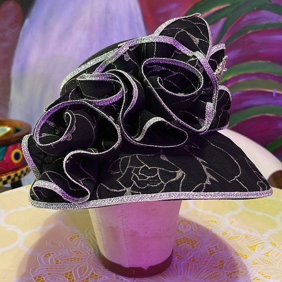 Ms Divine | Accessories | Vintage Ms Divine Black Silver Sequin Hat ...